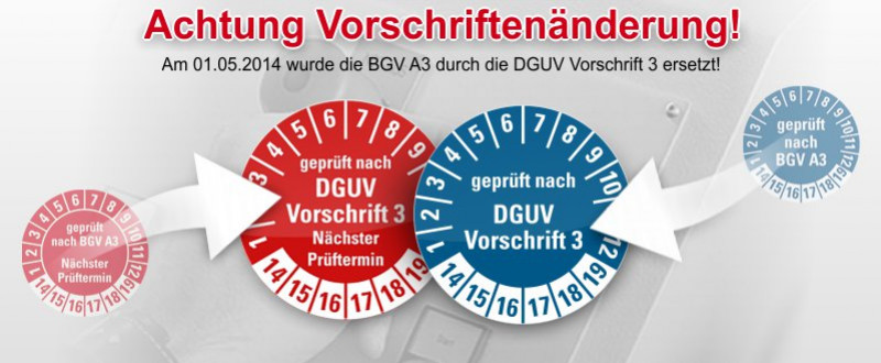 DGUV Vorschrift 3 Prüfplaketten korrekt verwenden