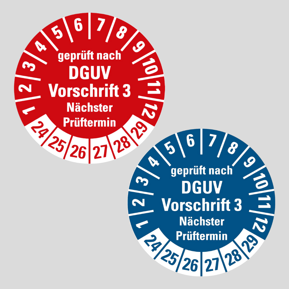 Prüfplaketten nach DGUV V3