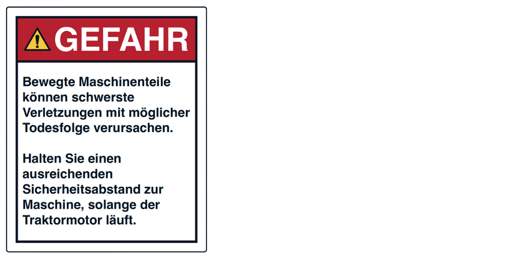 Aktualisierte Norm "ISO 11684" ︎ Maschinen, Traktoren...