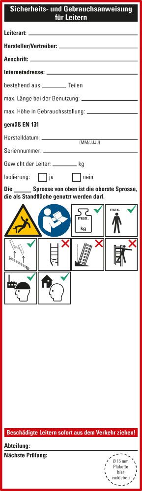 Alles wichtige über Kennzeichnung von Leitern und Tritte
