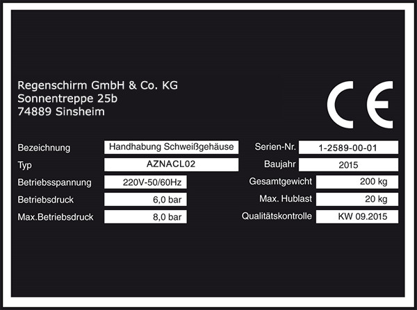 Maschinenkennzeichnung: Alles rund ums Typenschild