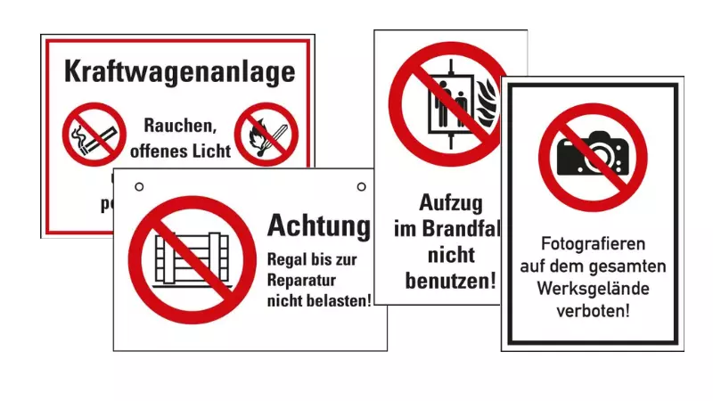 Verbotsschilder aller Art ⛔ Hier online bestellen ☑️